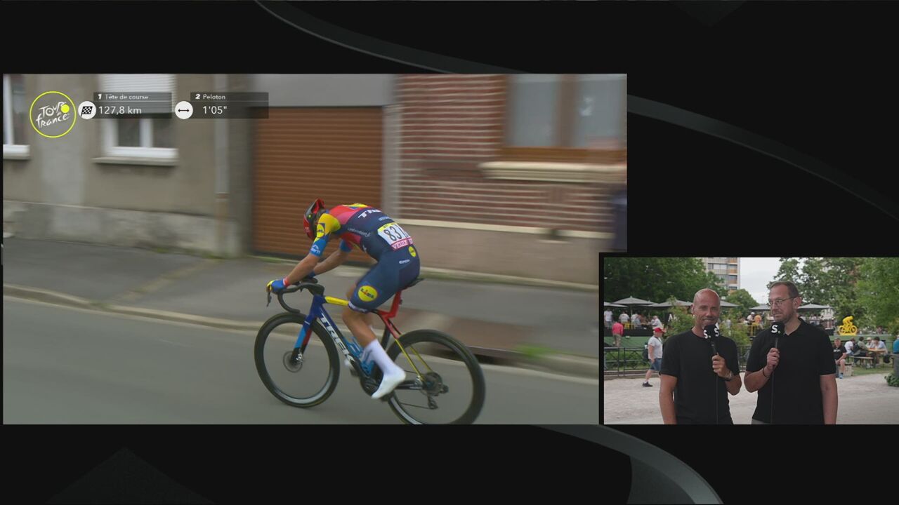 Geen fijne kennismaking met de Tour: Thibau Nys komt ten val in ...