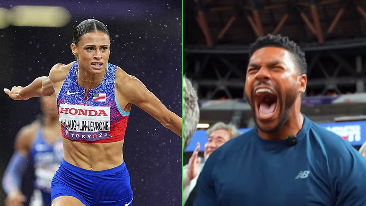 Echtgenoot Andre Levrone schreeuwt McLaughlin naar het goud: "Go, Syd ...