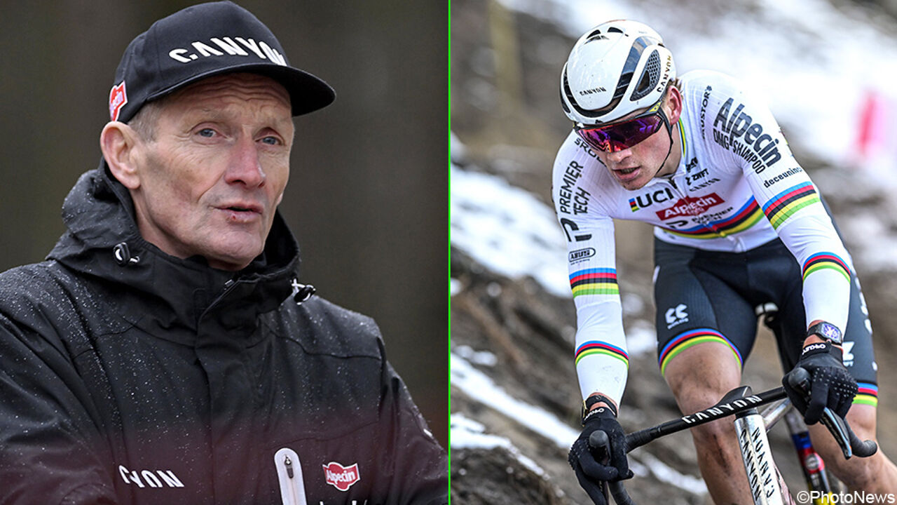 Michael Vanthourenhout en Ryan Kamp wijzen naar elkaar na verbeten ...