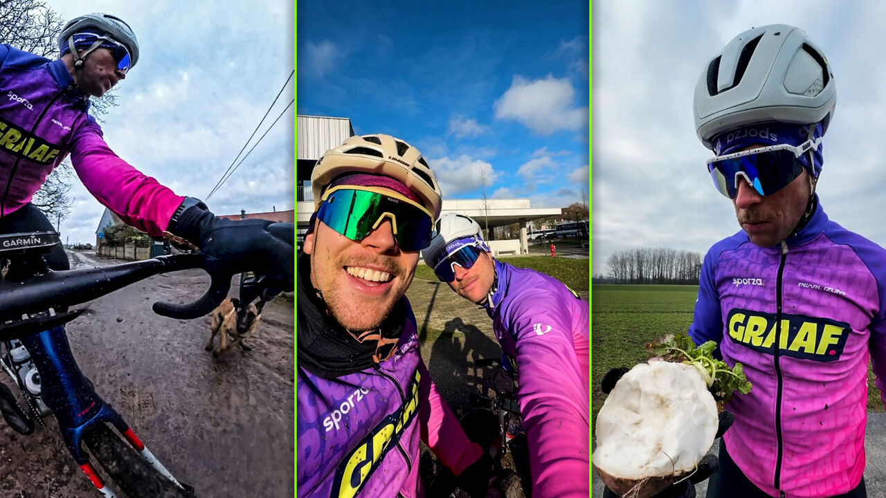 Langs het parcours van de wereldbeker veldrijden, een pittige klim en ...