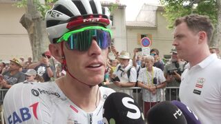 Geviseerde Nils Politt verklaart handgebaren: "Als de gele trui stopt ...