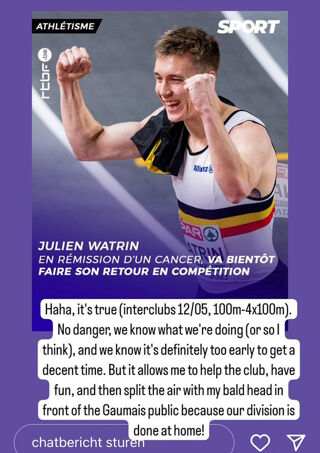 Julien Watrin trekt na chemotherapie loopschoenen weer aan: "Ik wil ...