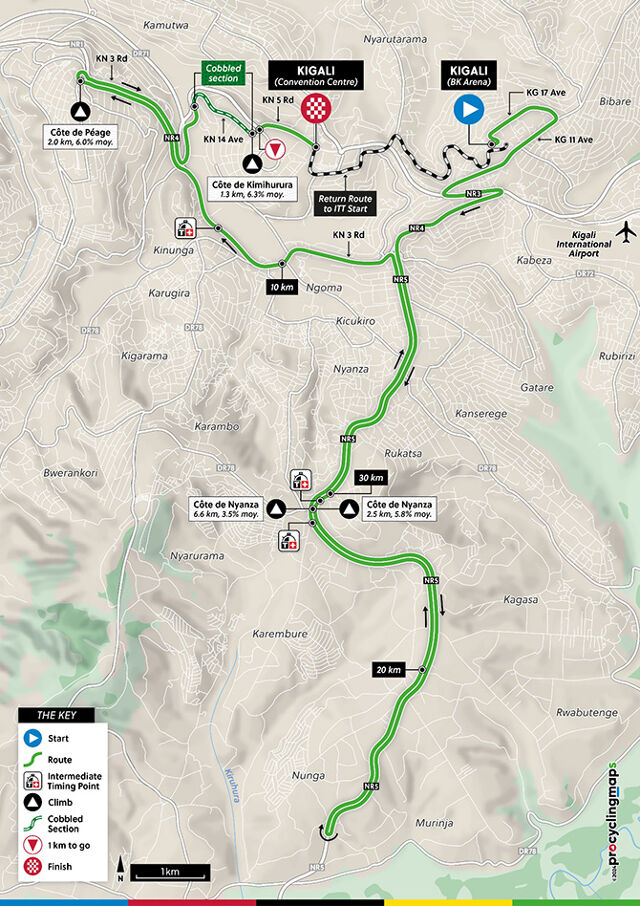 Dit is het parcours van de tijdrit op het WK wielrennen in Rwanda | sporza