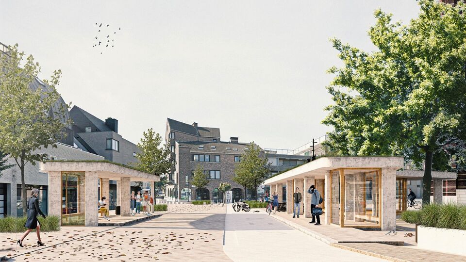 Werken nieuw buspaviljoen aan Kerkplein in Lommel gestart | VRT NWS: nieuws