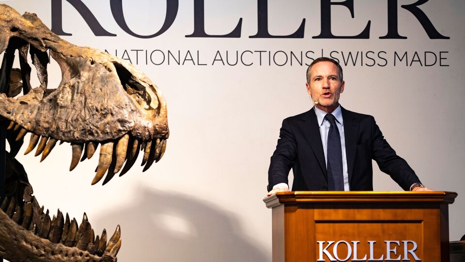 Skelet van T.rex Trinity gekocht door Fernand Huts voor zijn Boerentoren: "Dolgelukkig met ...