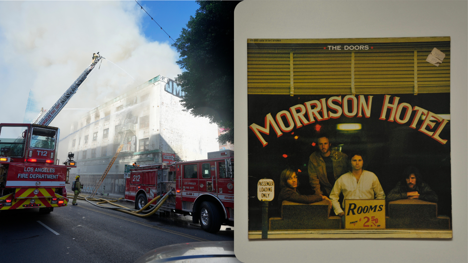 Morrison Hotel in Los Angeles uitgebrand, bekend van iconische ...