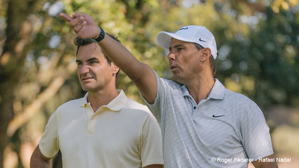 Geen grandslamfinale meer, wel een partijtje golf: oude rivalen Roger ...