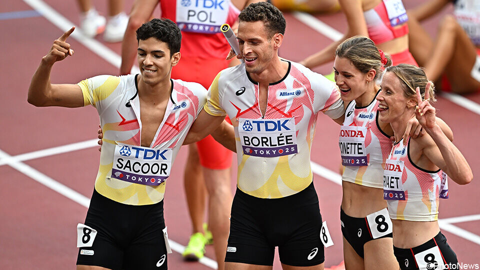 WK atletiek: Belgian Waffles stoten met overtuigende reekszege door naar finale 4x400m mixed ...