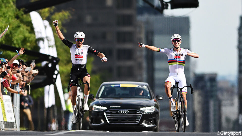 Mooie geste van Tadej Pogacar: wereldkampioen geeft ploegmaat Brandon ...